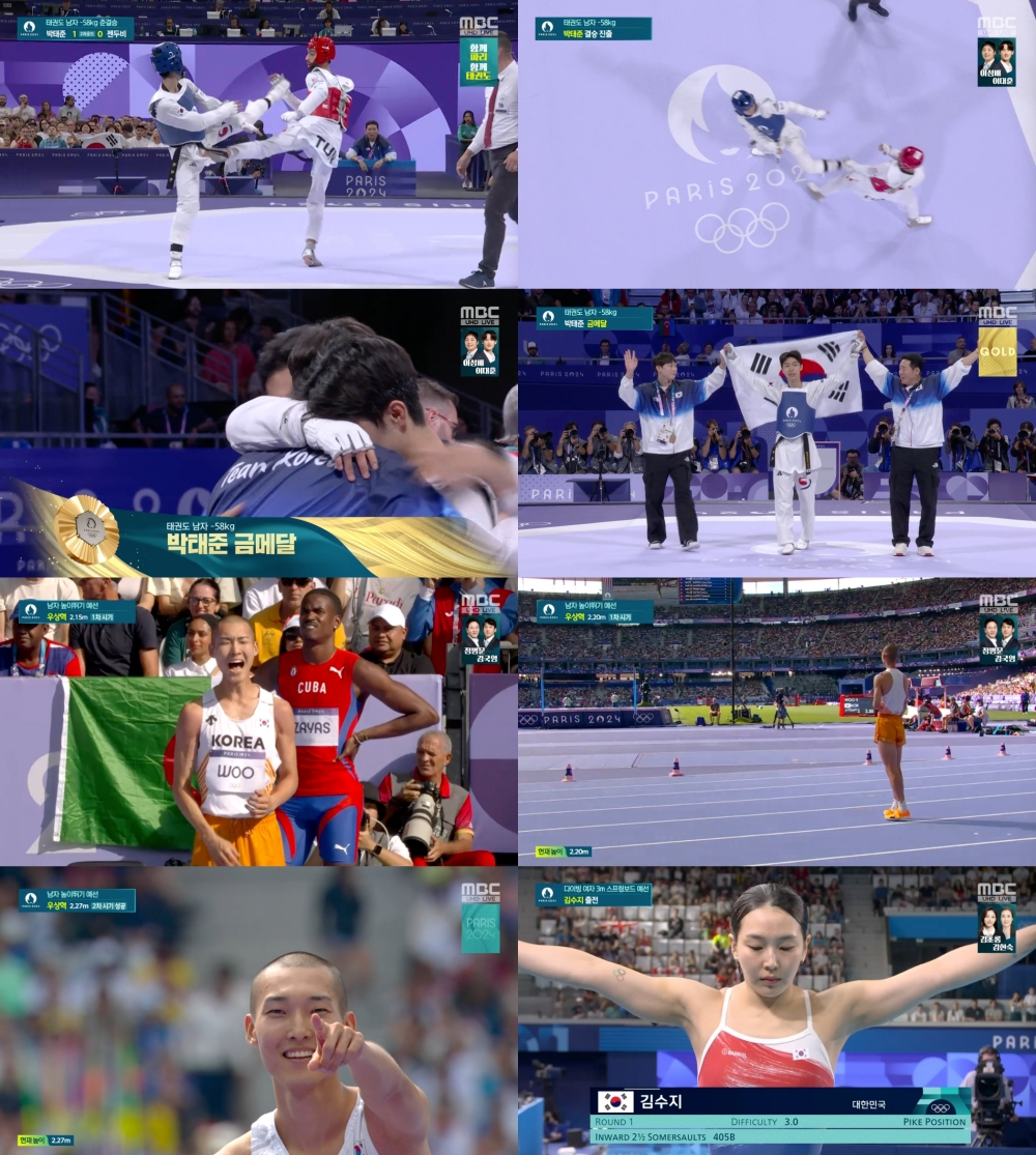 MBC, 11일 연속 '파리올림픽' 시청률 1위 독주…태권도→다이빙까지